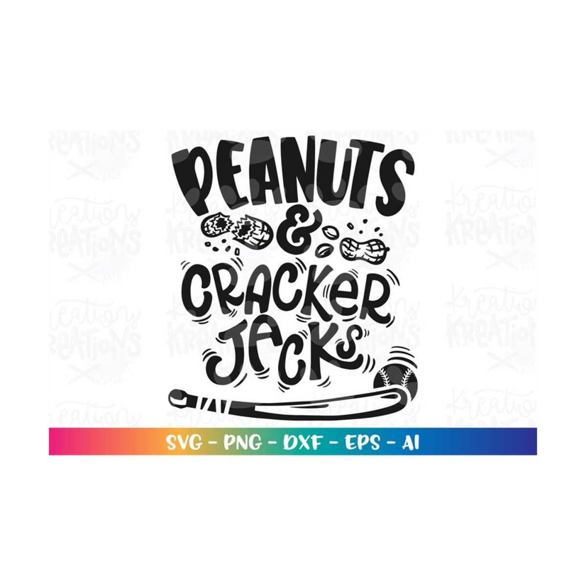 Peanuts and Cracker Jacks svg Baseball svg hand lettered svg | Inspire ...