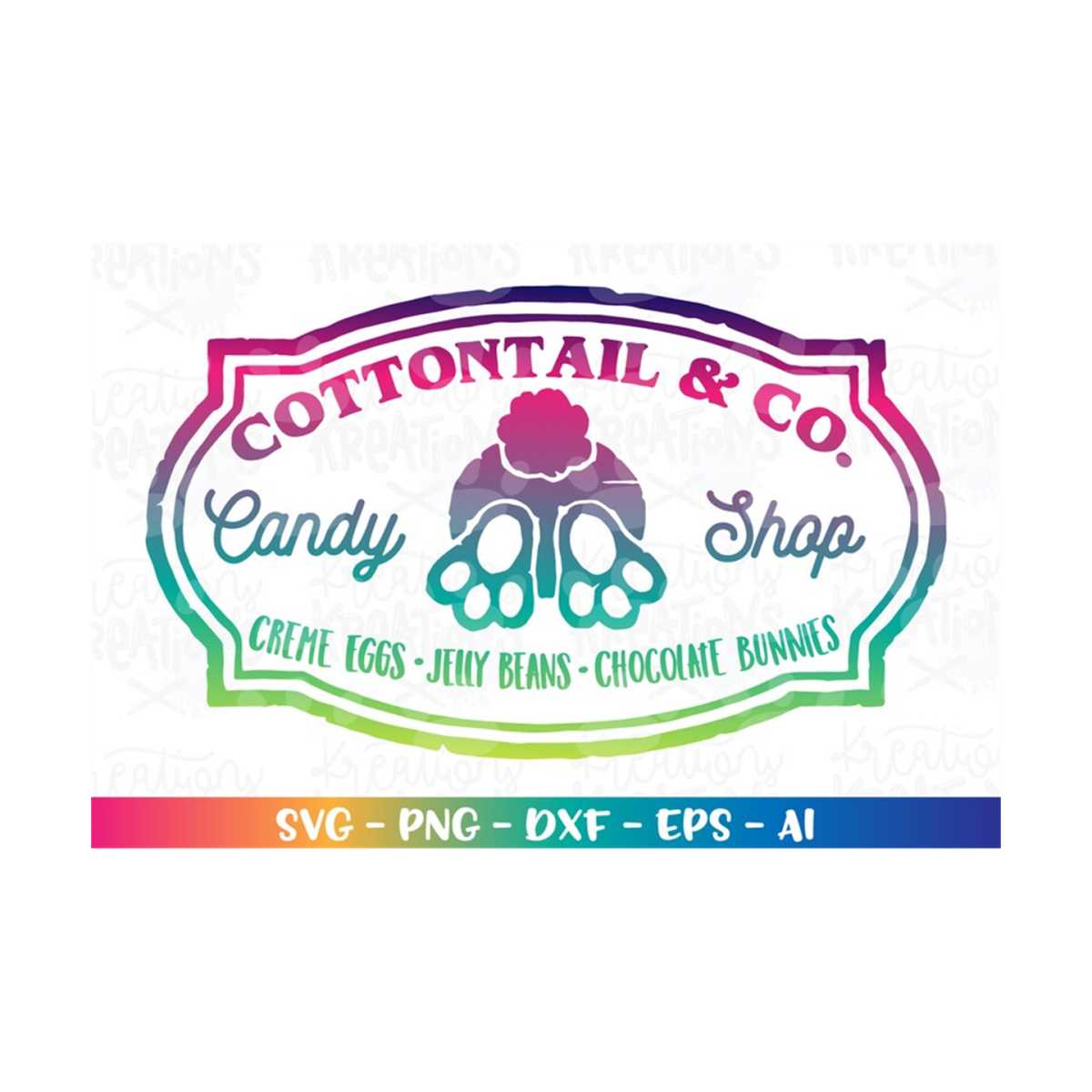 Cottontail candy shop SVG Creme Eggs Jelly Beans chocolate b | Inspire ...