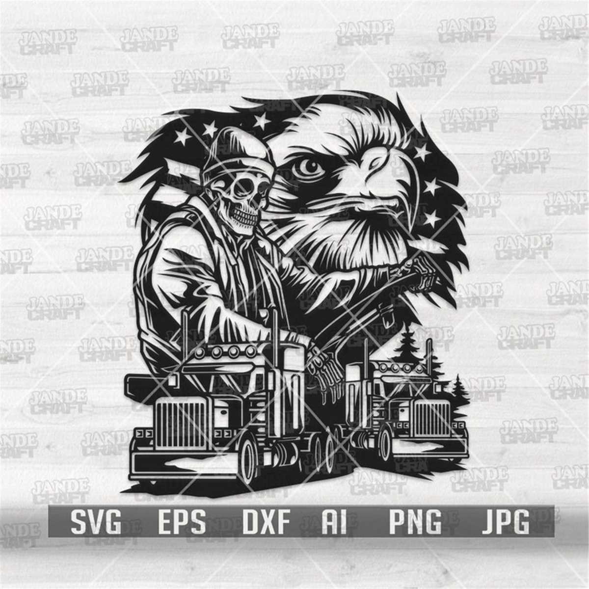 US Patriotic Eagle Truck Driver svg | Trucker Dad Cut File | | Inspire ...