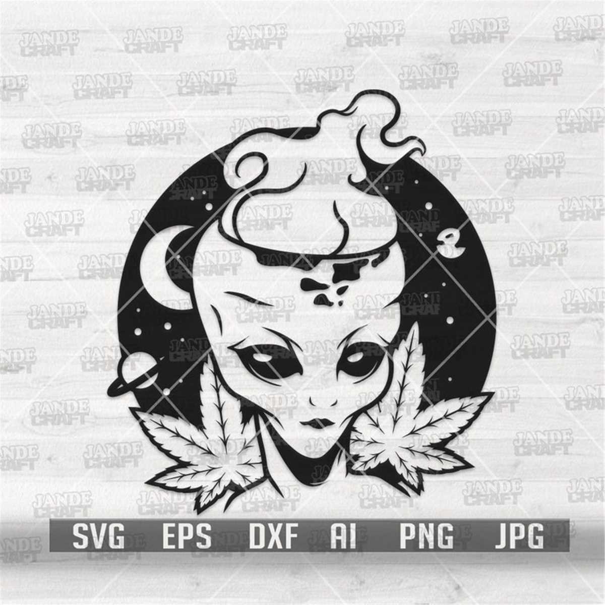 Alien Weed svg | Smoking Joint Clipart | Cannabis Cutfile | - Inspire ...
