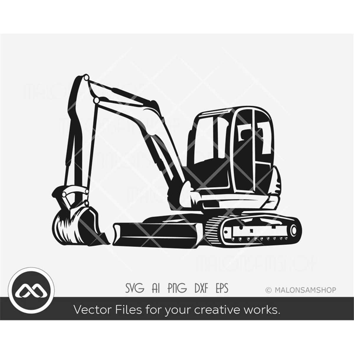 Excavator SVG Mini - excavator svg, excavator clipart, backh - Inspire ...