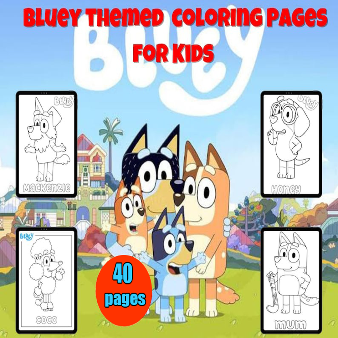 Bluey Group Colouring Page | Bluey Friends and Family | Digi | Inspire ...