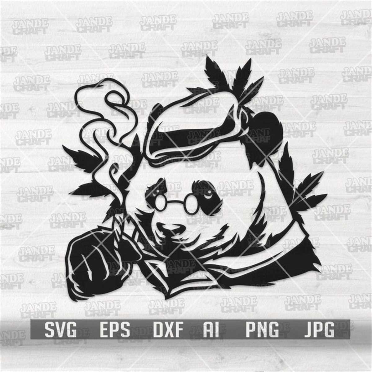 Panda Smoking Weed svg | High Bear Clipart | Rasta Polar Cut | Inspire Uplift
