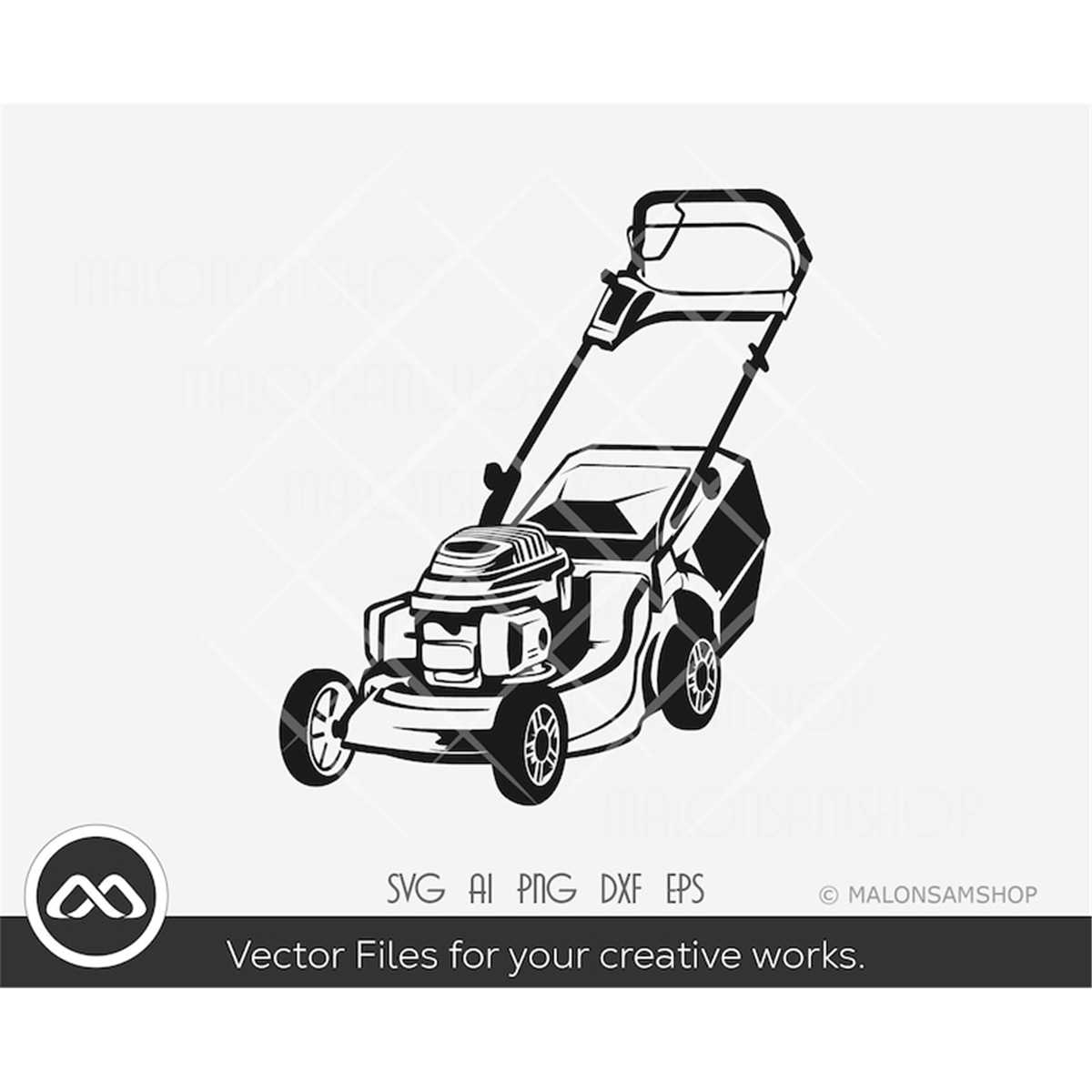 Lawn mower SVG Illustration - lawn mower svg, mower png, gra | Inspire ...