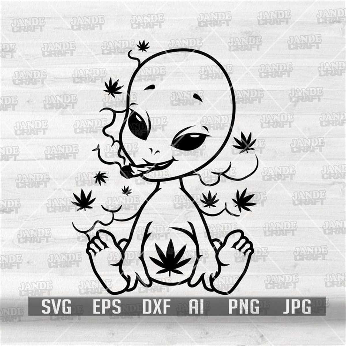 Alien Smoking Joint svg | Smoking Weed svg | Alien svg | Ali - Inspire ...