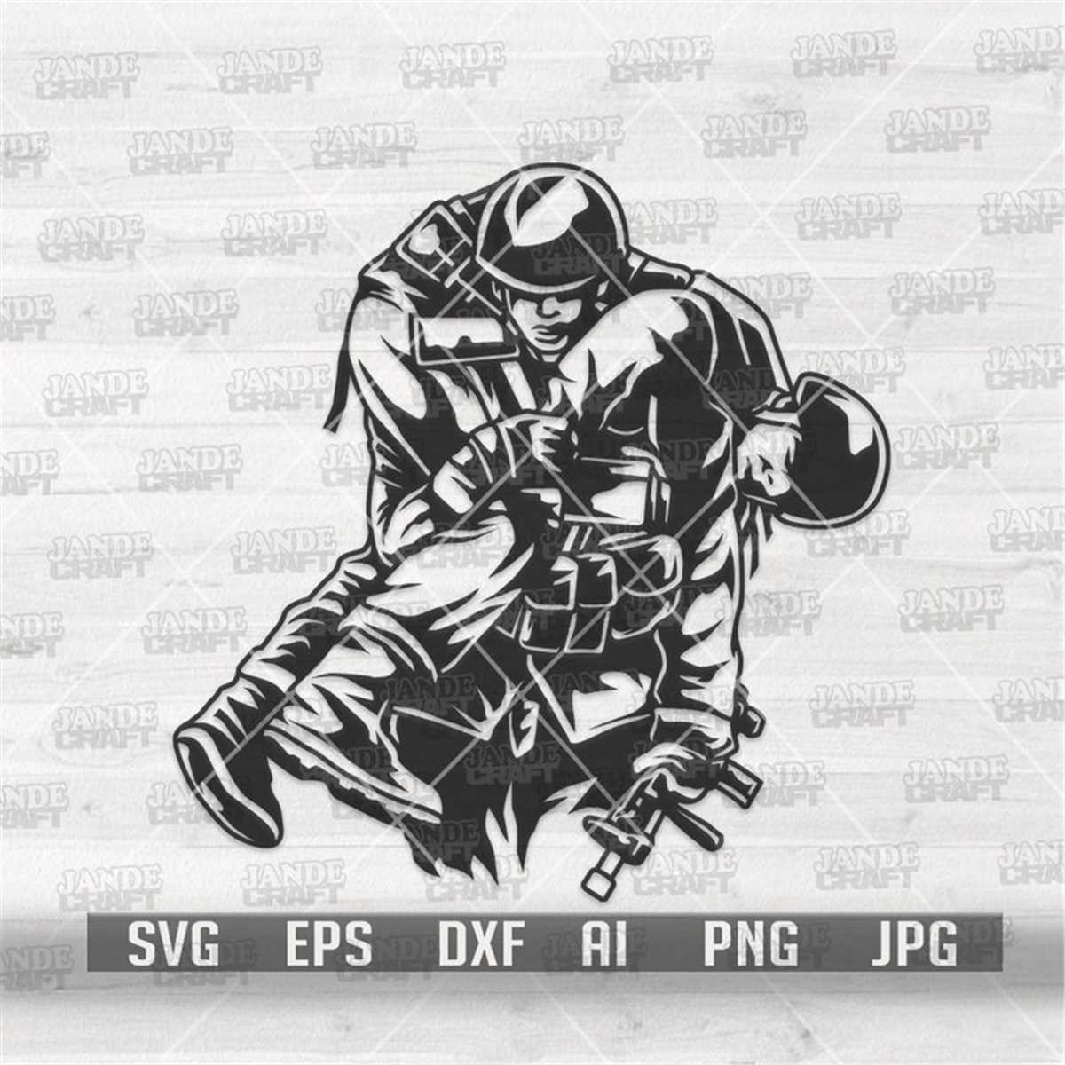 Soldier Rescue svg | Military Clipart | Red Thin Line Stenci | Inspire ...