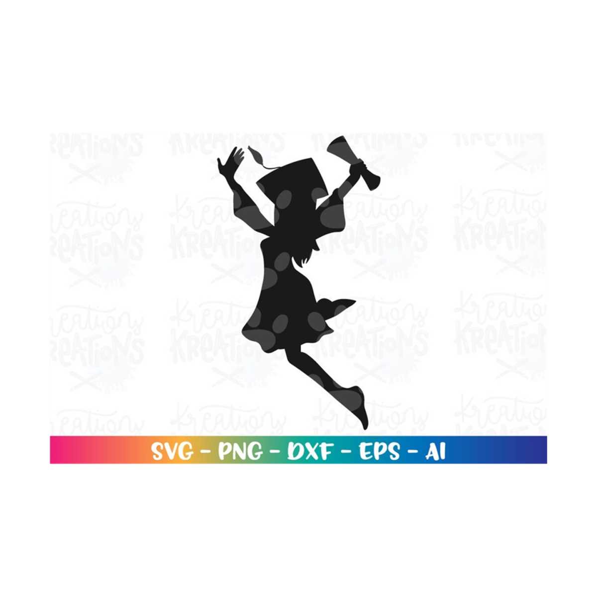Grad Girl Clipart SVG graduation girl grad silhouette gift c | Inspire ...