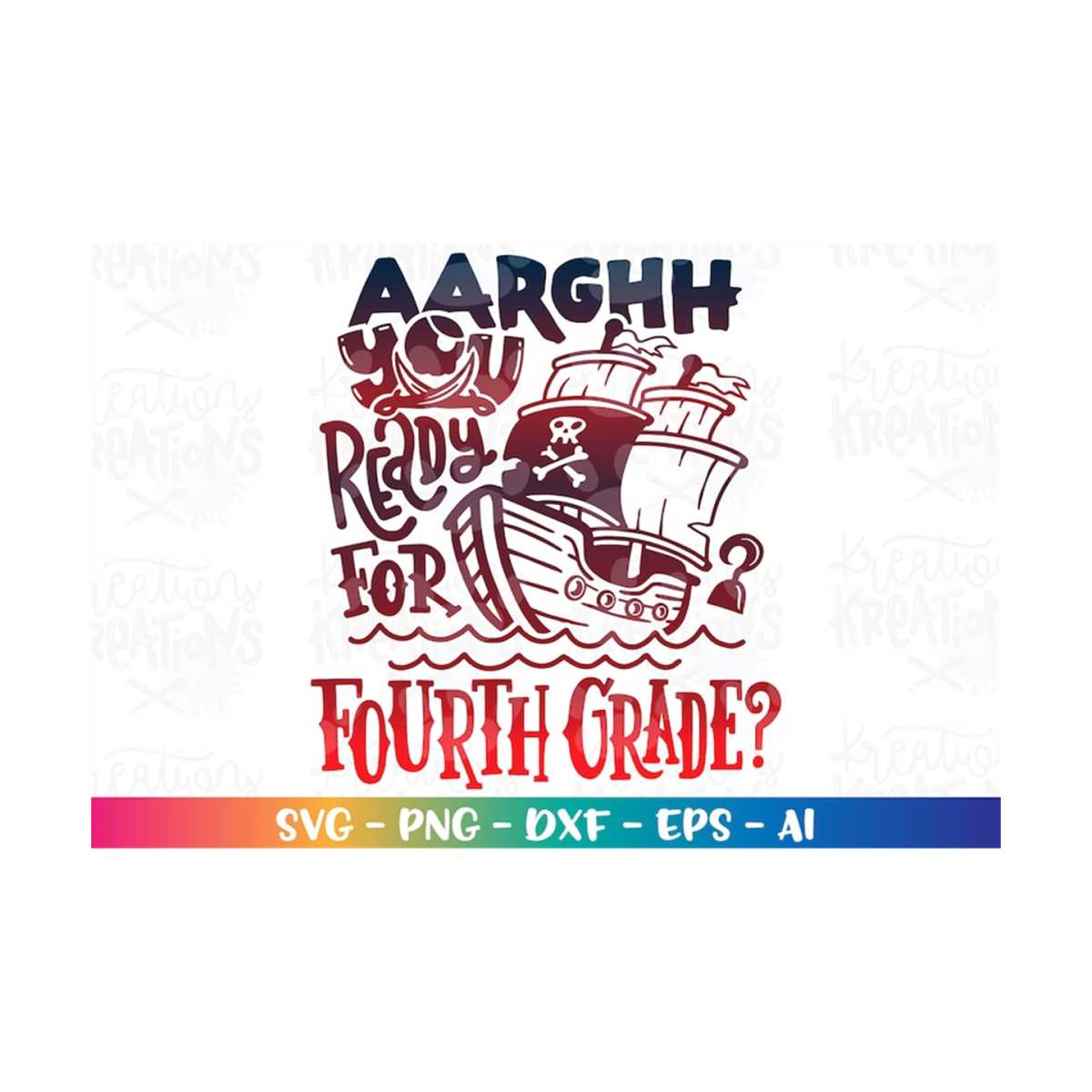 AARGHH you ready for FOURTH Grade SVG Pirates Back to school | Inspire ...