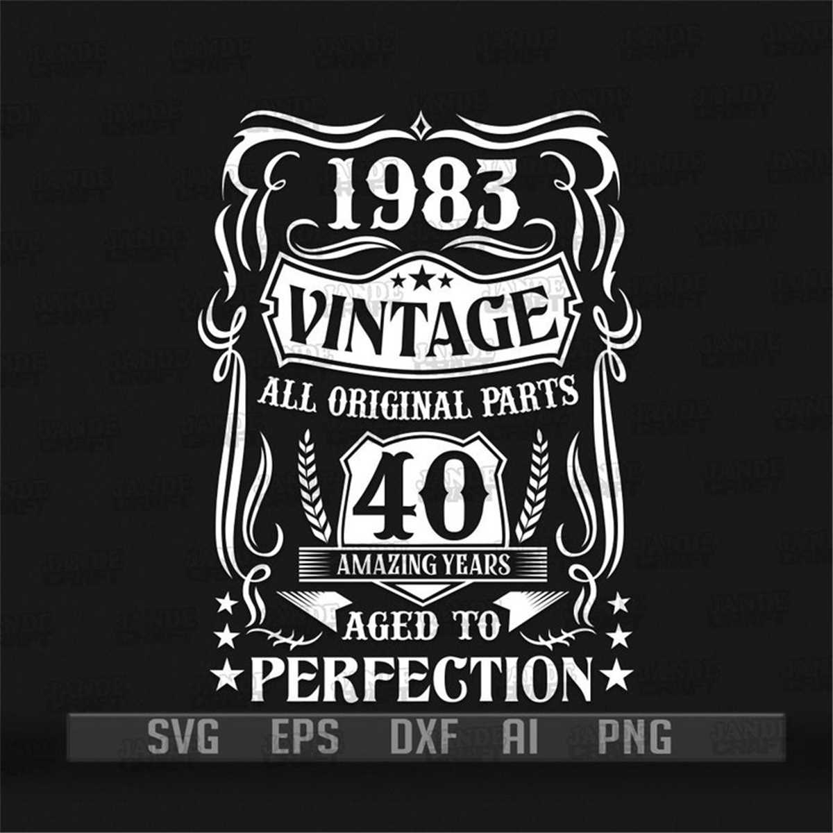 40th Birthday svg | Vintage 1983 Shirt png | Aged to Perfect | Inspire ...