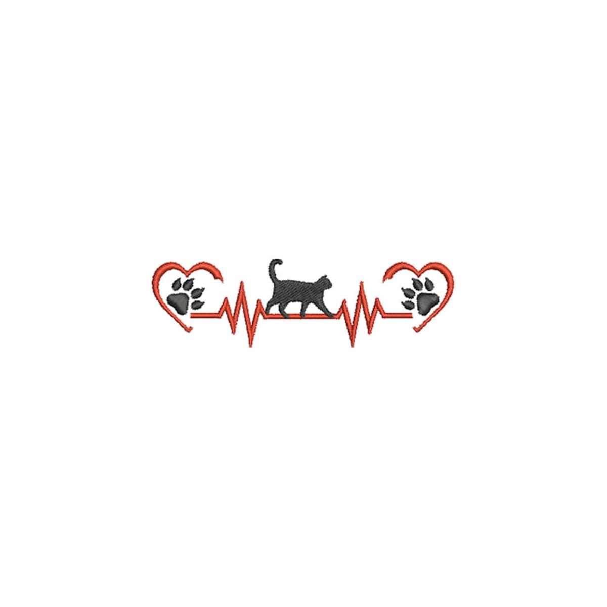 Embroidery file My heart beats for cats 2 sizes Machine embr - Inspire ...