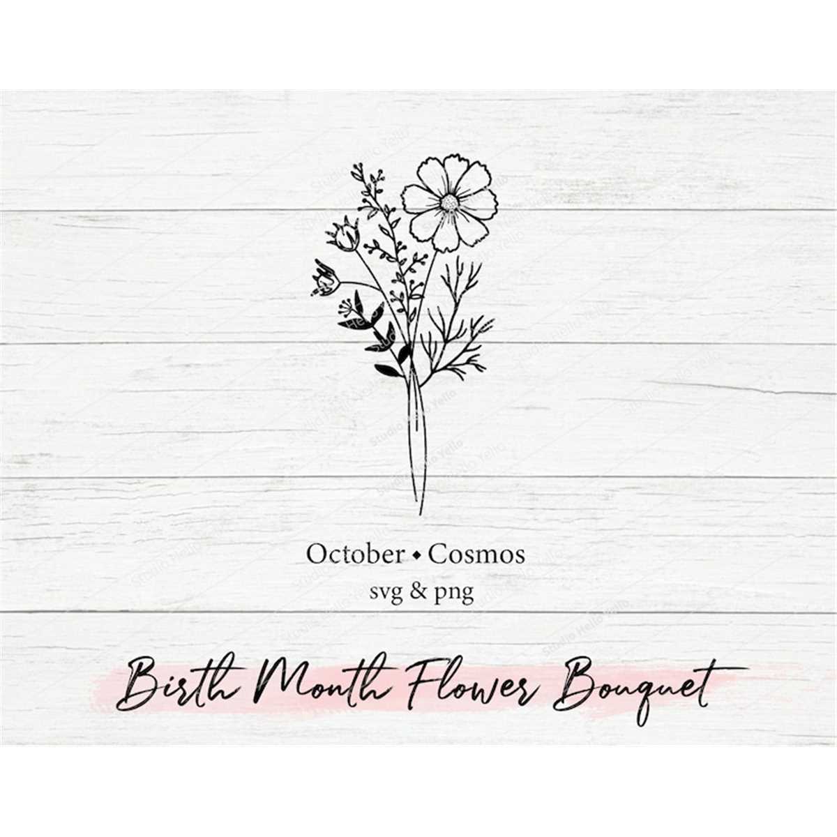 Birth Month Flower Bouquet Svg, Flower Svg, Floral Svg, Birt - Inspire ...