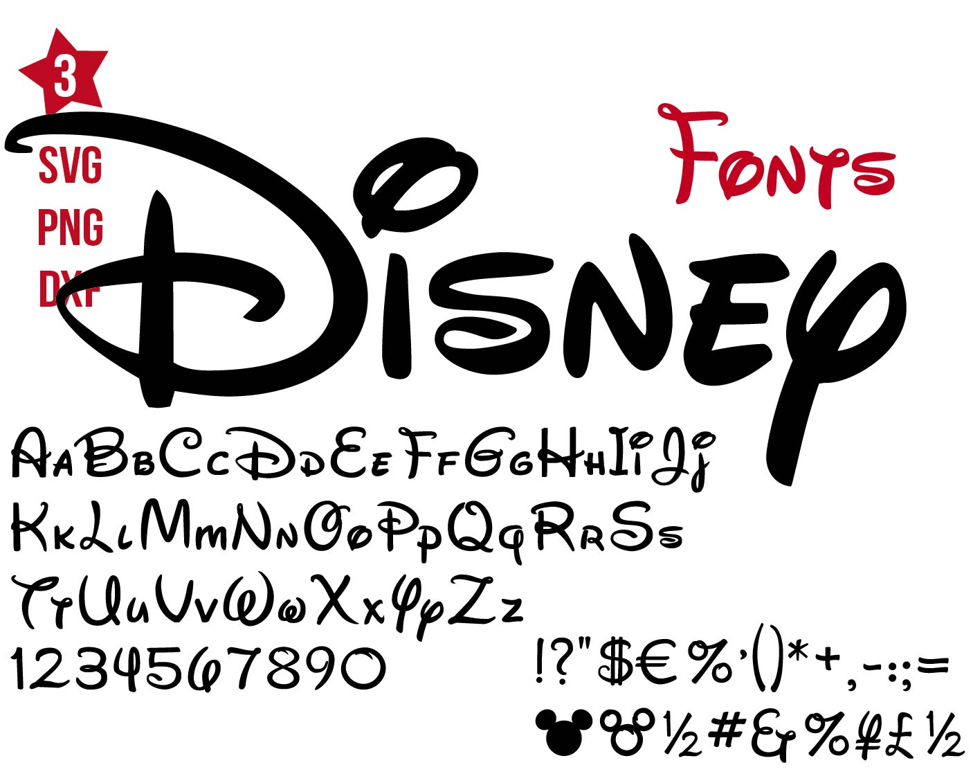 Disneyland Font Bundle Svg Png, Mickey Mouse Font svg, SVG W - Inspire ...