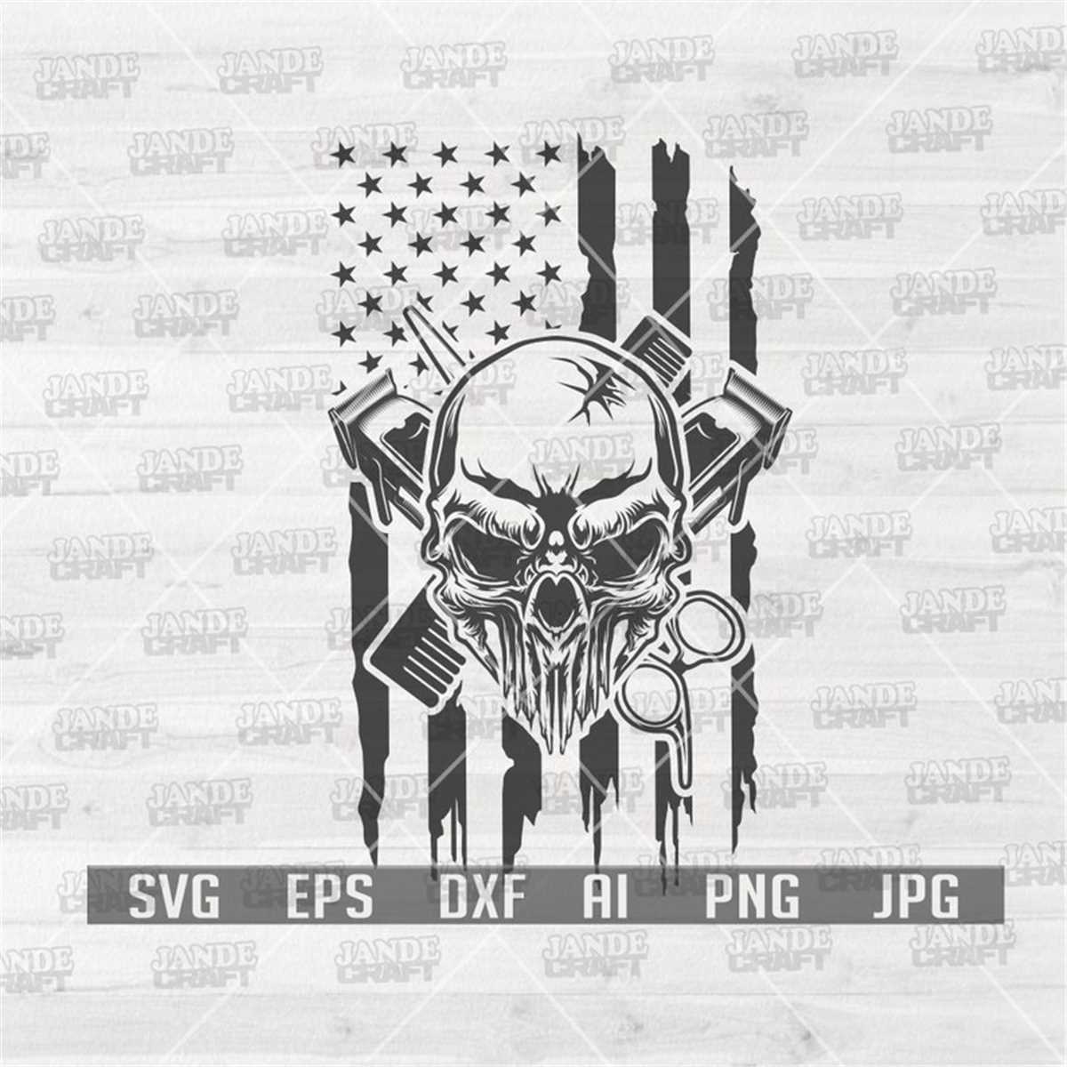 US Barber Skull svg | Razor Clipart | Clippers Stencil | Hai | Inspire ...