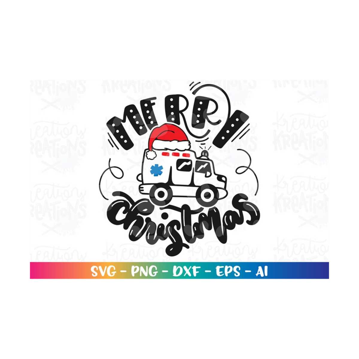 Nurse Christmas Ambulance ER svg Christmas hat svg Nurse pri | Inspire ...