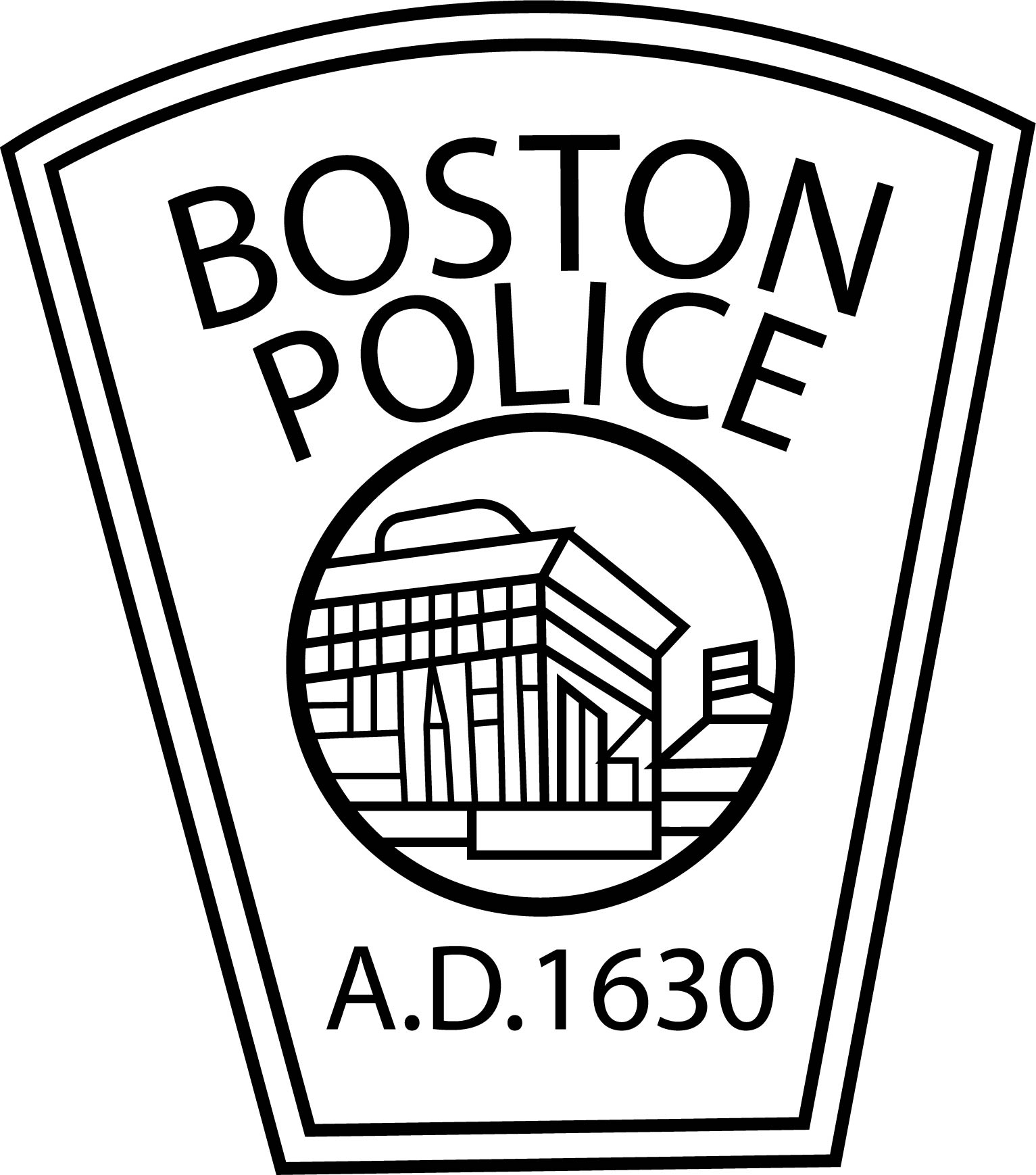 Usa massachusetts boston police patch vector SVG DXF EPS PN | Inspire ...