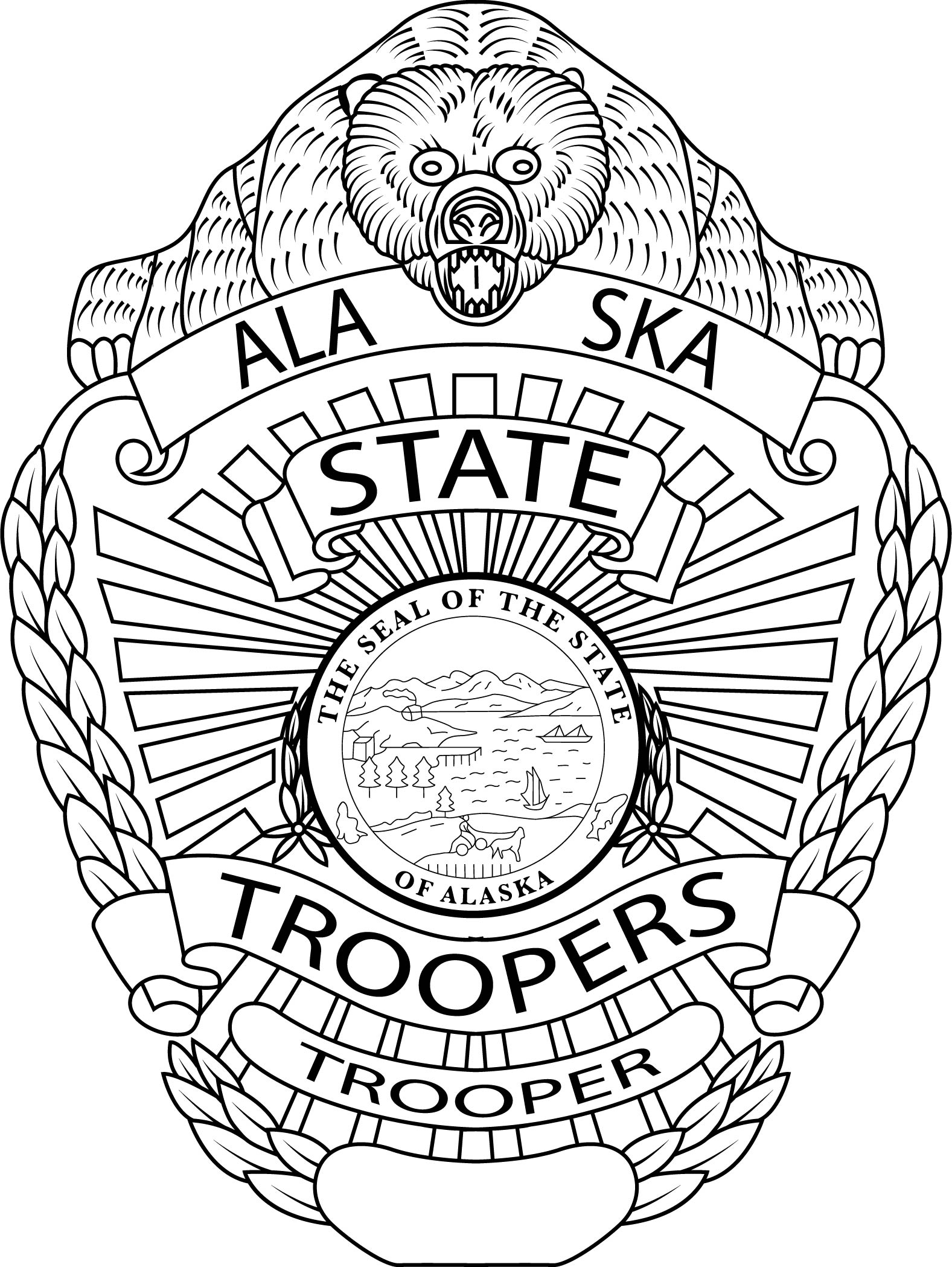 STATE OF ALASKA TROOPER BADGE VECTOR SVG DXF EPS PNG JPG FIL | Inspire ...