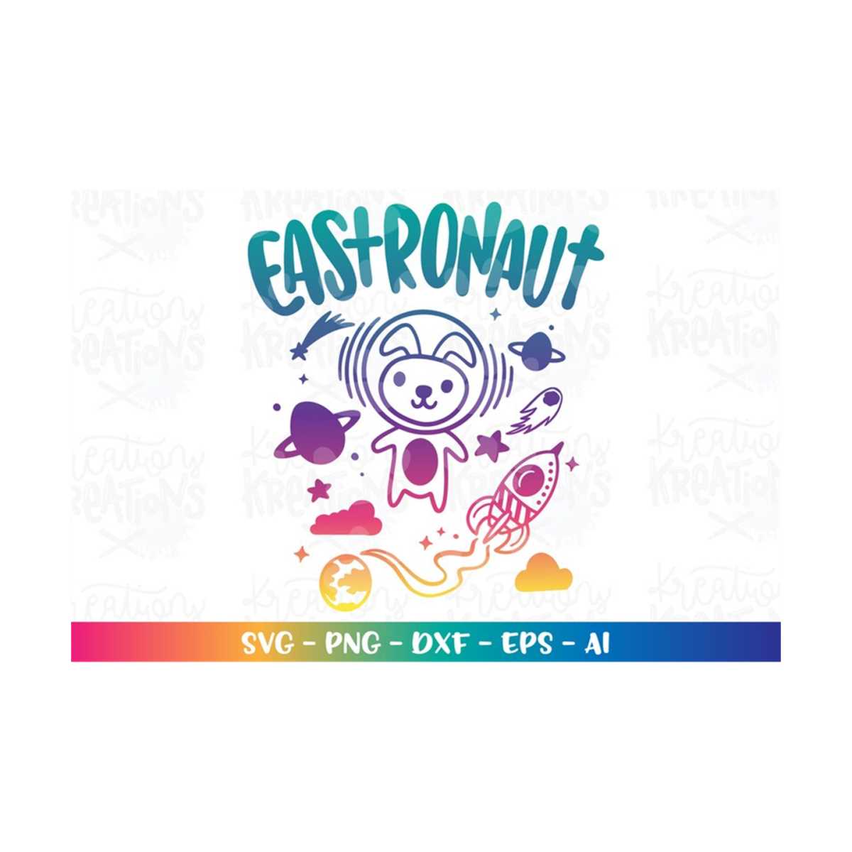 Eastronaut svg Cute Eastre Bunny space Rocket Blast Astronau | Inspire ...