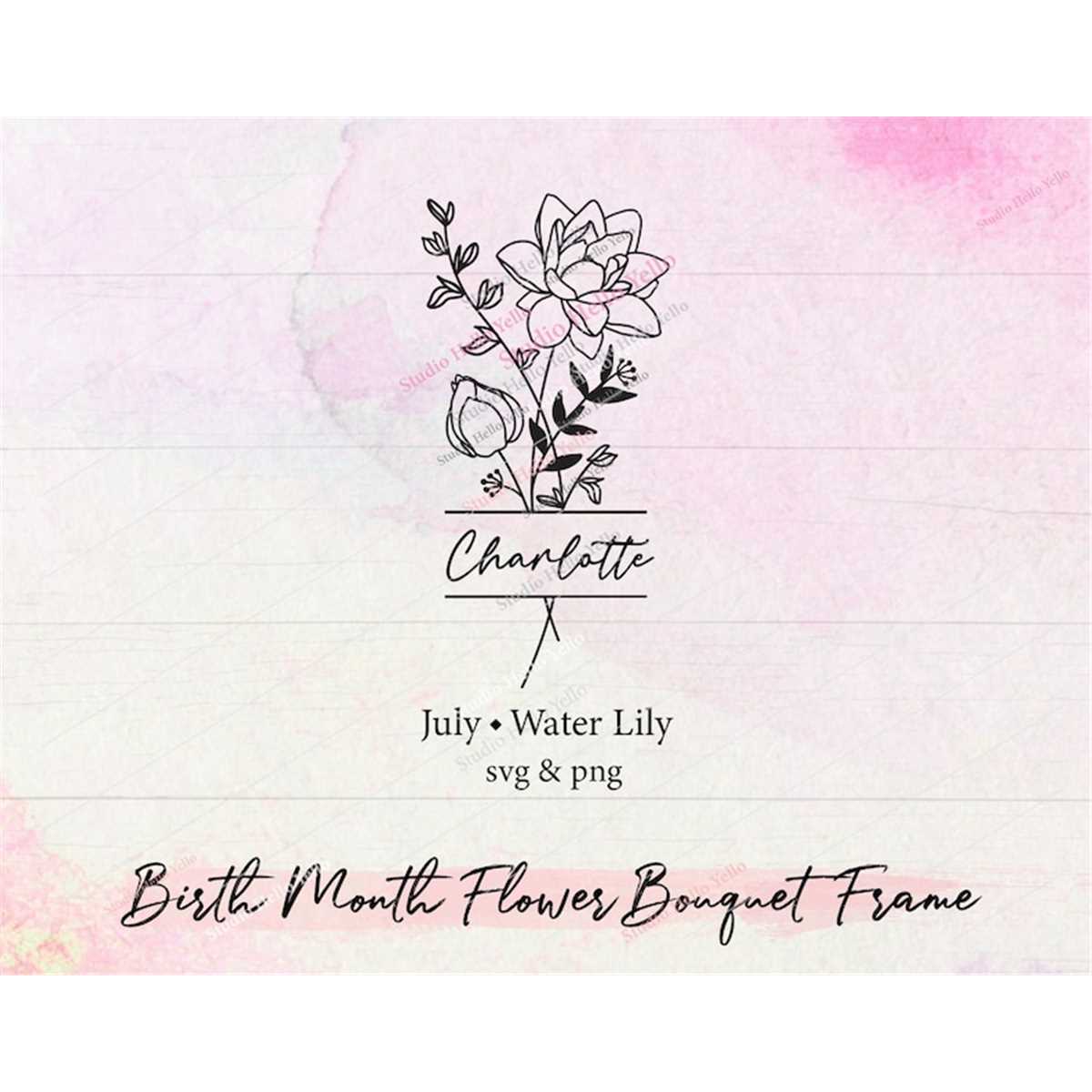 Birth Month Flower Bouquet Frame Svg, Birth Month Flower, Wa | Inspire ...