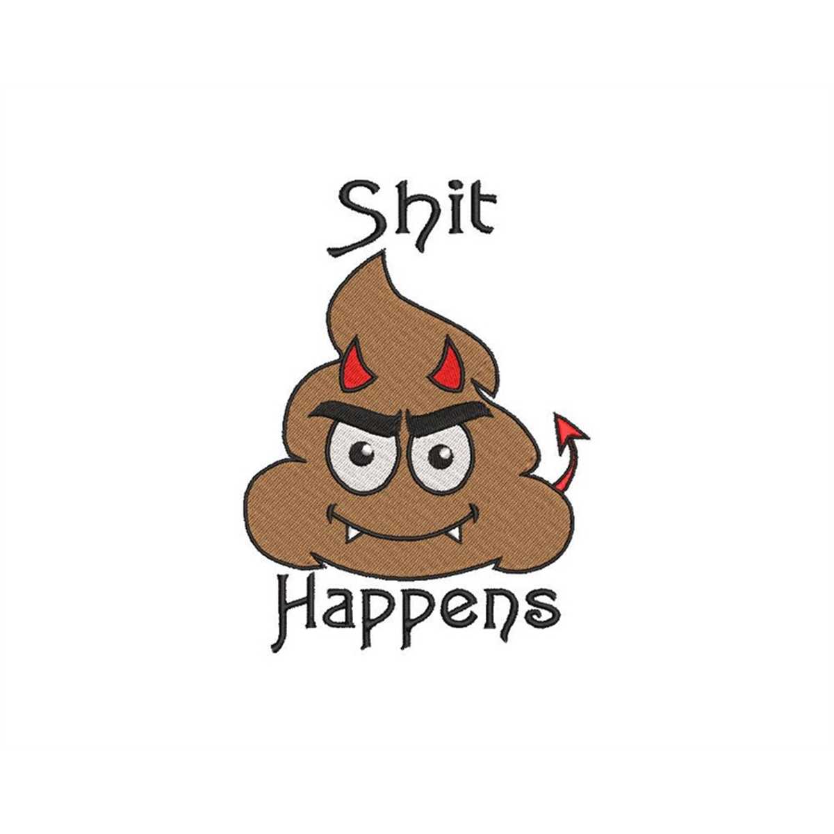 Embroidery file emoticon emoji Poo Shit Happens machine embr - Inspire ...