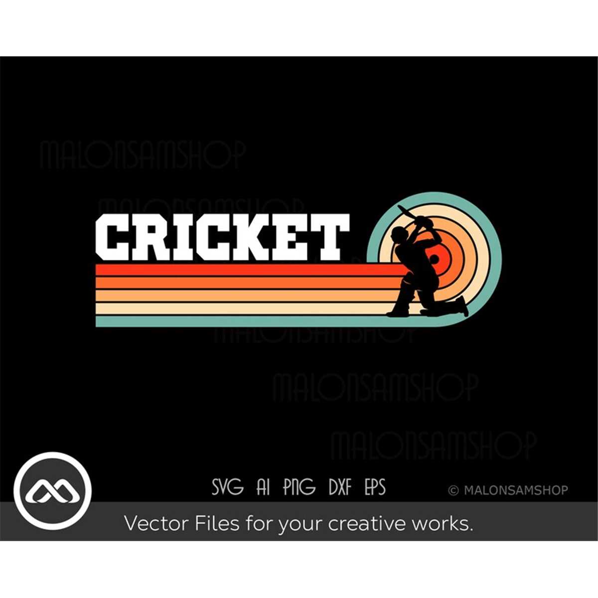 Cricket SVG Retro - cricket svg, sports svg, cut file, silho - Inspire ...