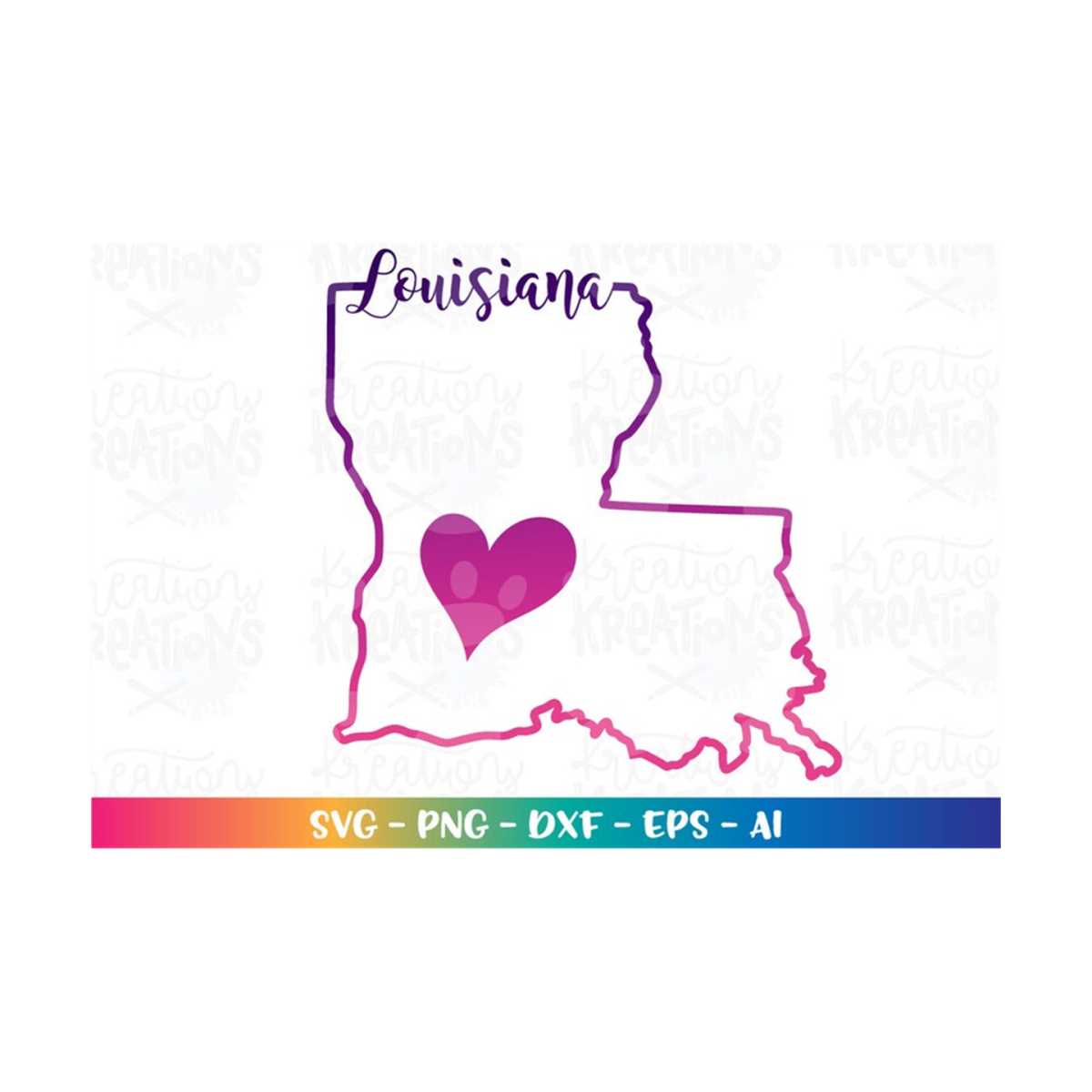 Louisiana svg Louisiana state heart svg cute usa state svg p - Inspire ...