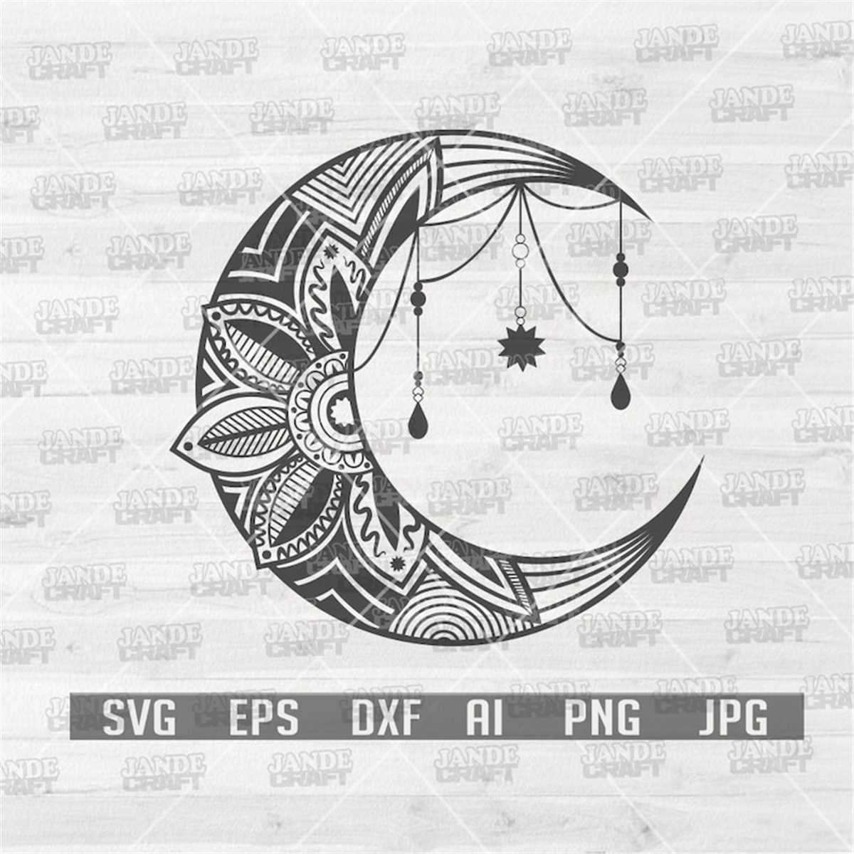 Mandala svg | Moon svg | Moon Mandala svg | Mandala Clipart | Inspire ...