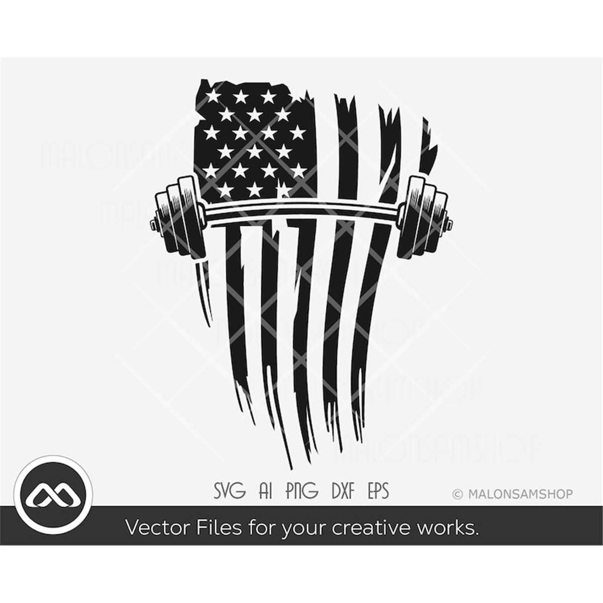 Barbell SVG Us flag - workout svg, barbell svg, exercise svg | Inspire ...