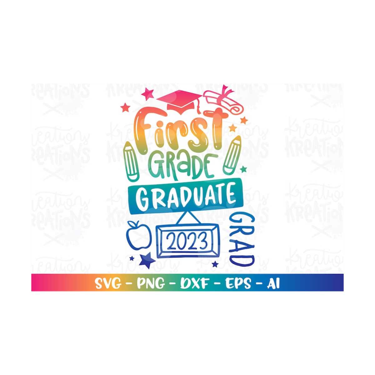 First Grade graduate SVG 1st grade 2023 graduation grad prin | Inspire ...