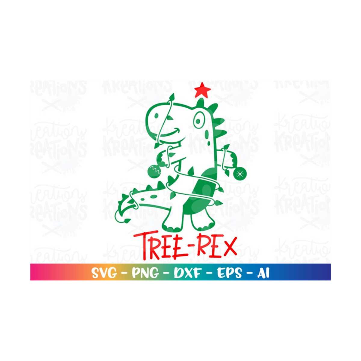 Tree-Rex SVG cute Dinosaur christmas Tree svg Dinosaur iron | Inspire ...