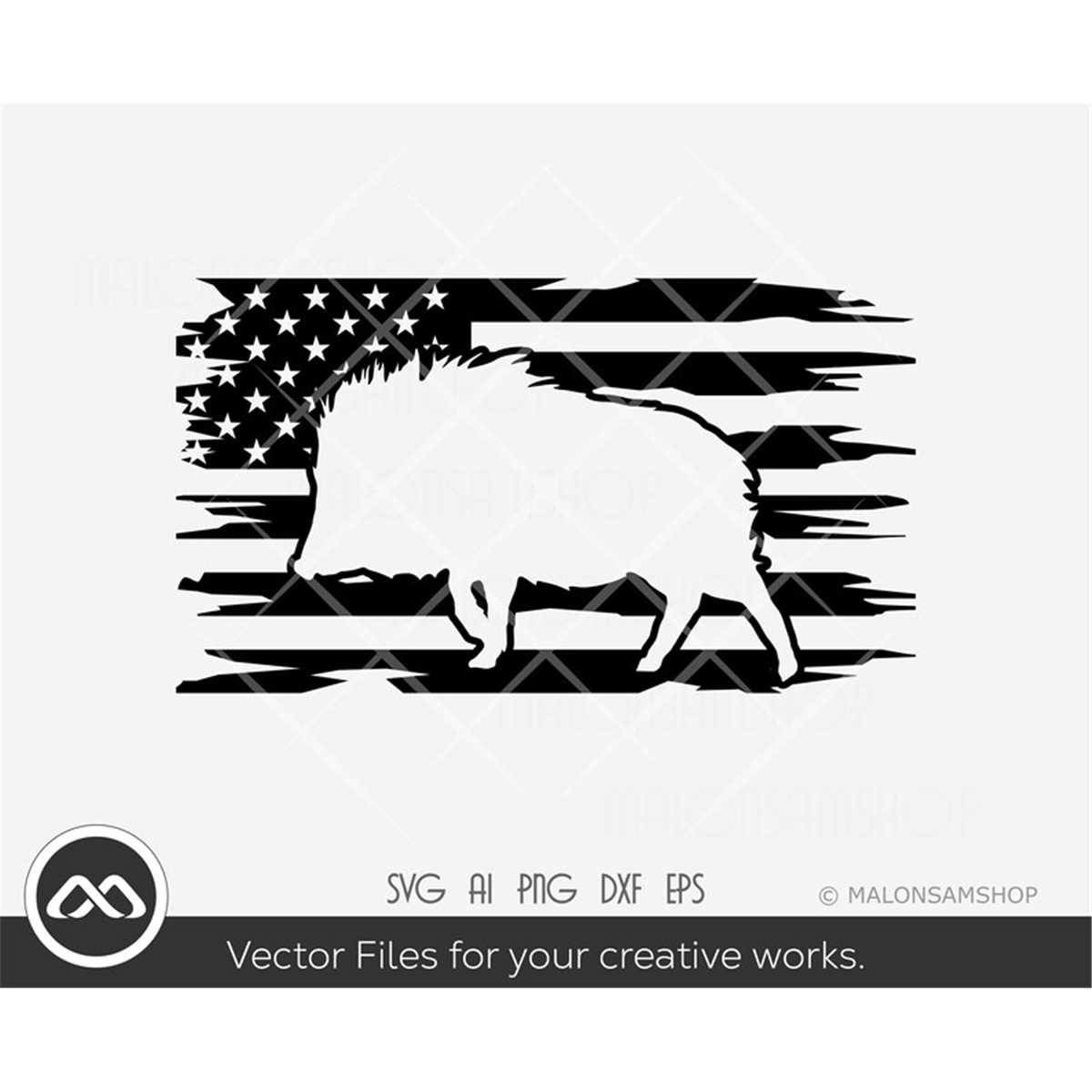 Hog Hunting SVG Us flag - hunting svg, hunter svg, easter sv | Inspire ...