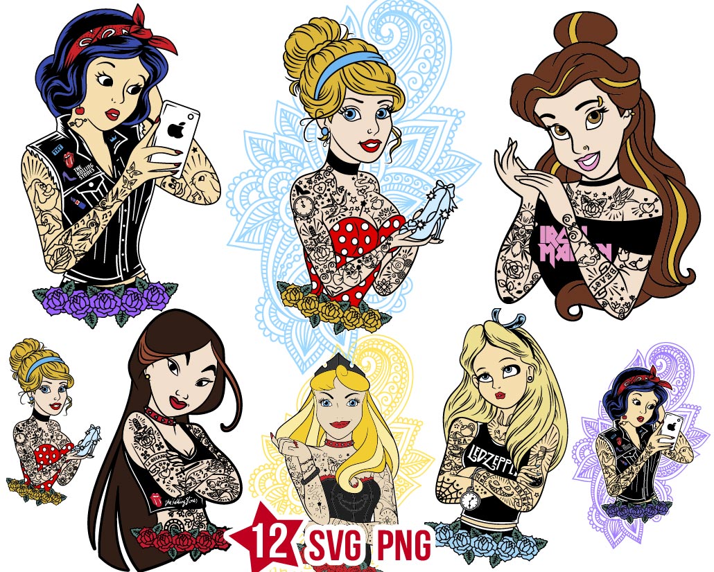 Disney Punk Princess Svg Png, Punk Princess Svg, Bad Princes | Inspire ...