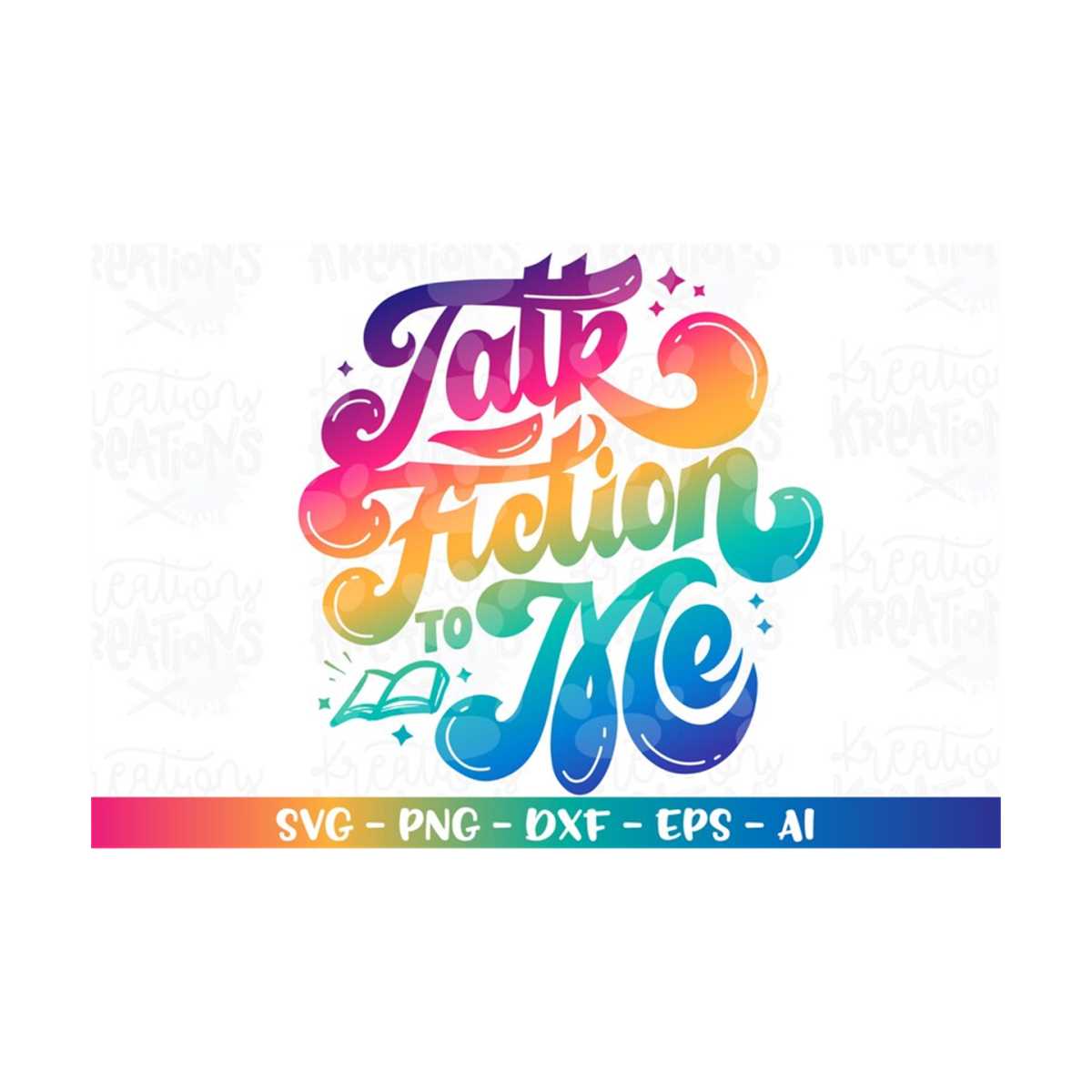Talk fiction to me SVG book quotes saying hand drawn lettere | Inspire ...