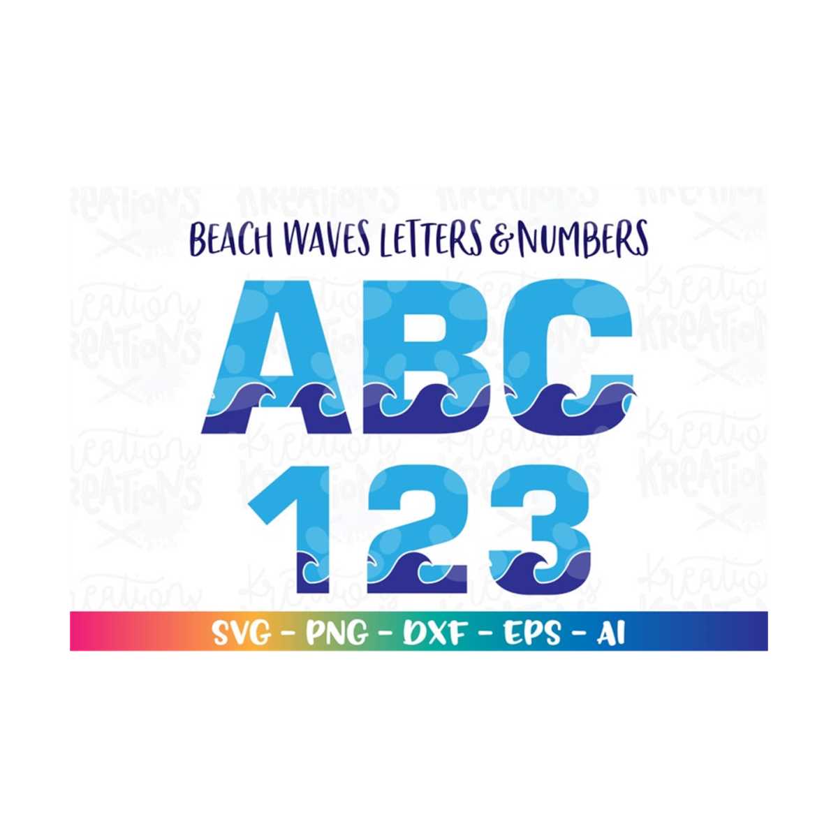 Waves Beach font Alphabet svg Font letters and numbers SVG c - Inspire ...