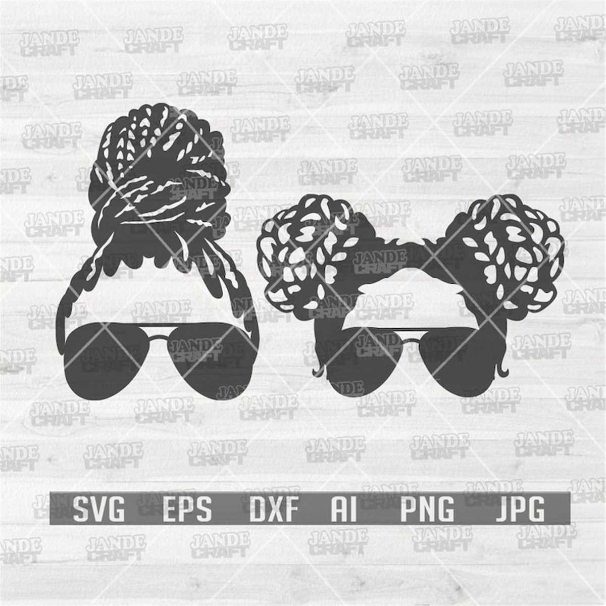 2 Afro Braided Hair svg | Black Mom Life and Kid Life Cut Fi | Inspire ...
