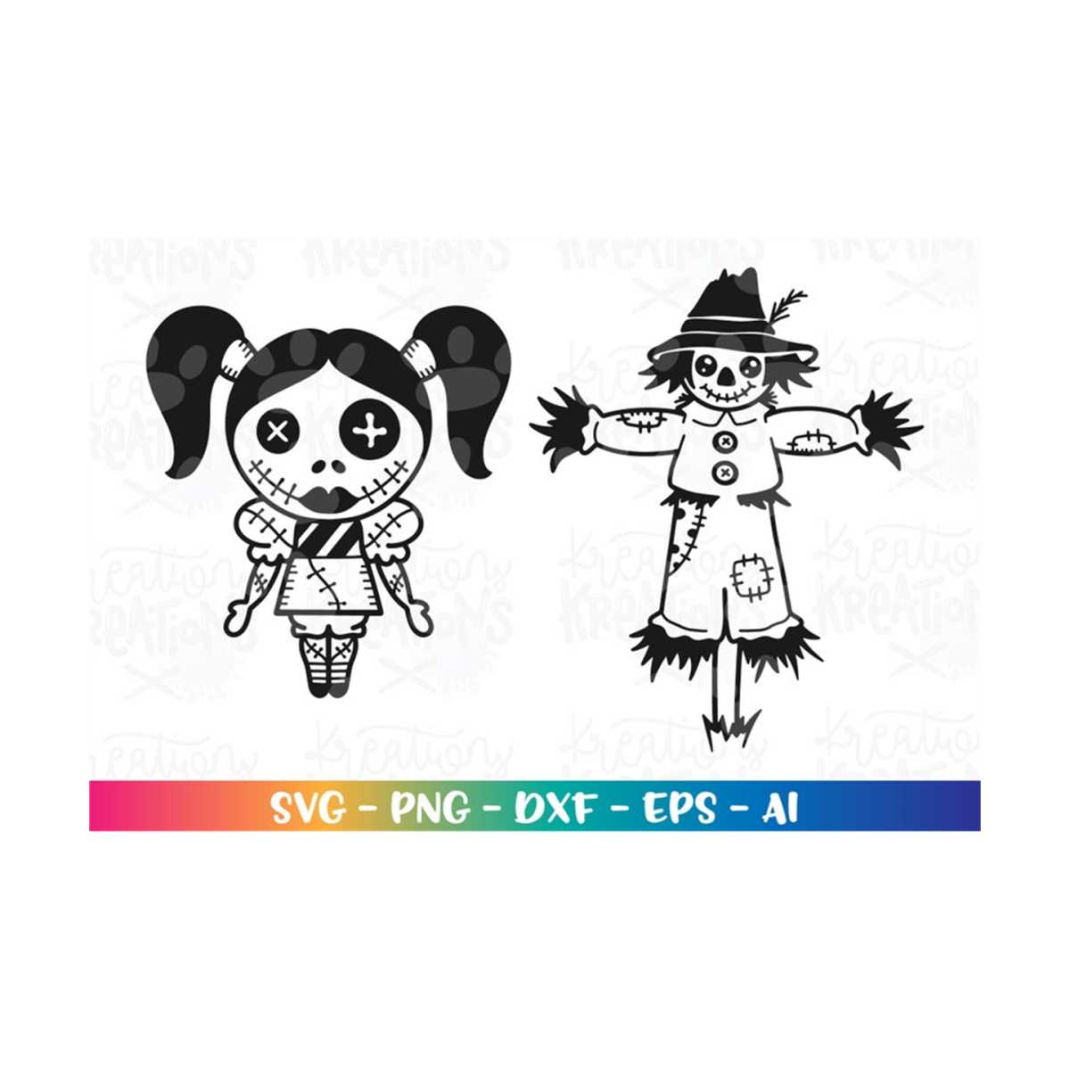 Halloween svg Rag Doll svg Scarecrow cute girl boy kids clip | Inspire ...