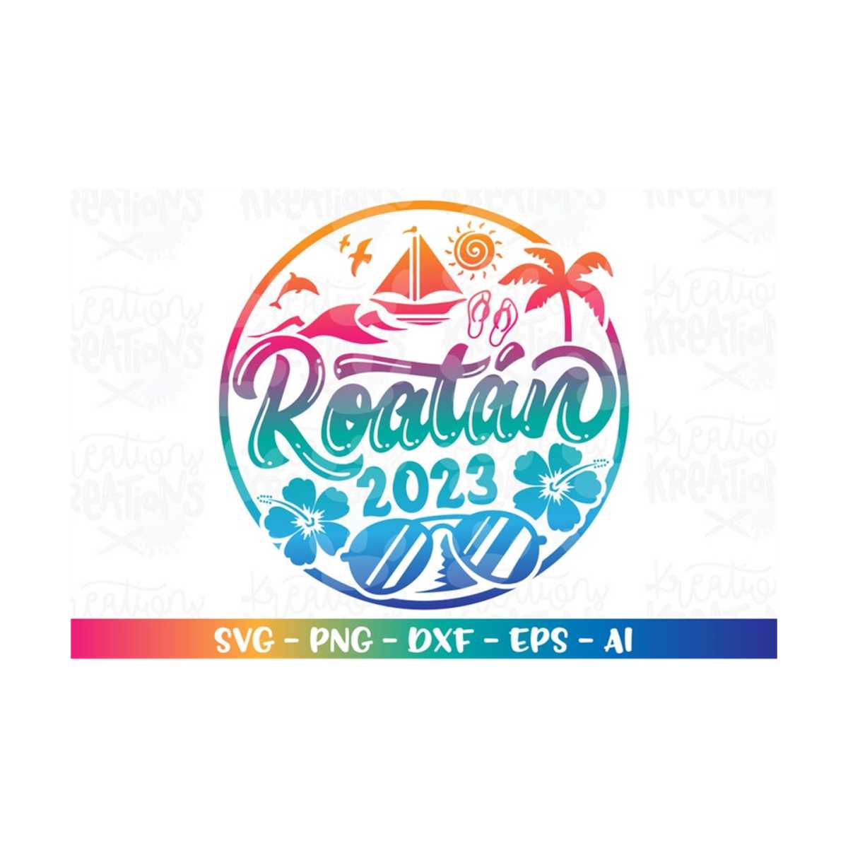 Roatan Beach svg Summer Beach emblem svg Caribbean print dec - Inspire ...