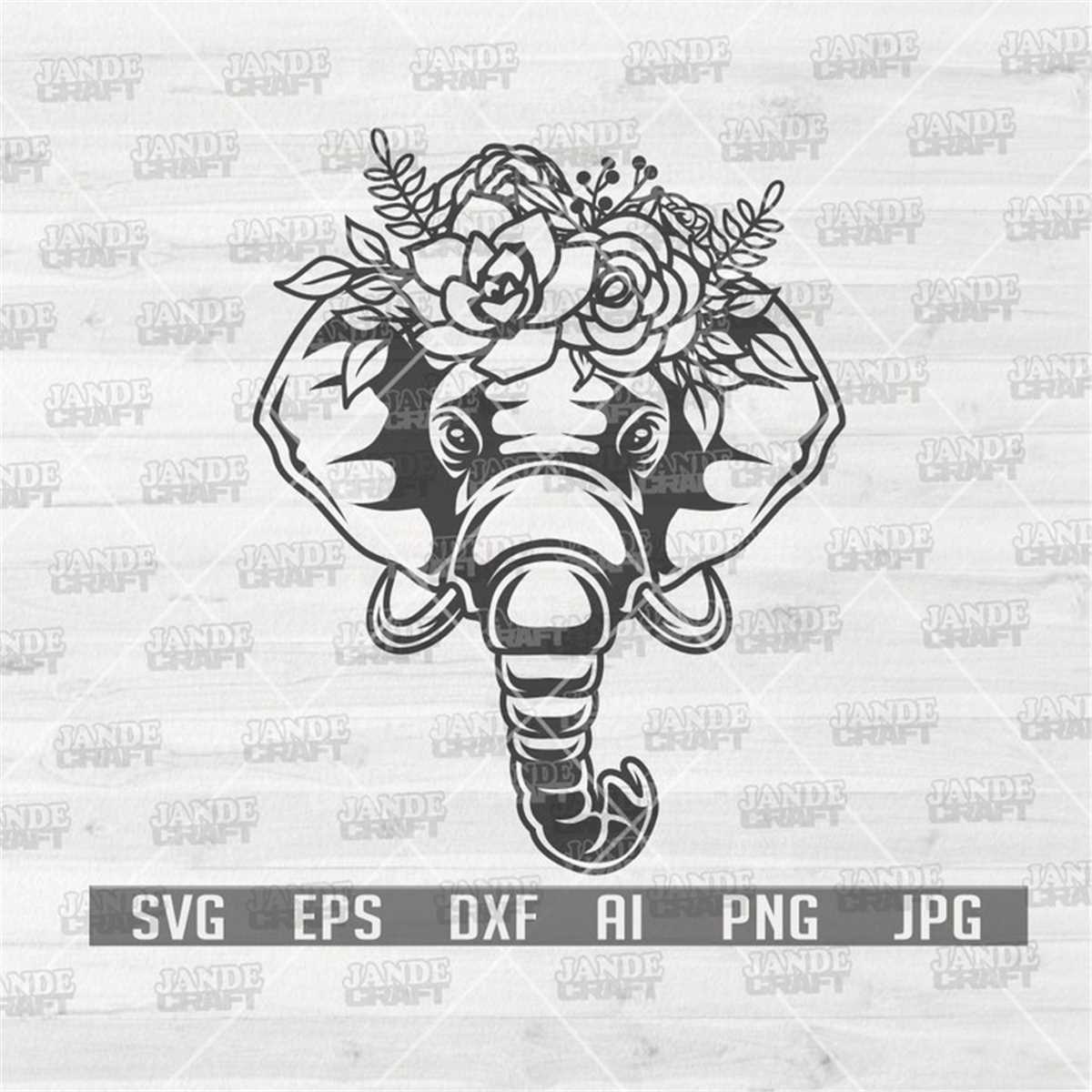 Floral Elephant Svg | Elephant svg | Elephant Png | Floral E | Inspire ...
