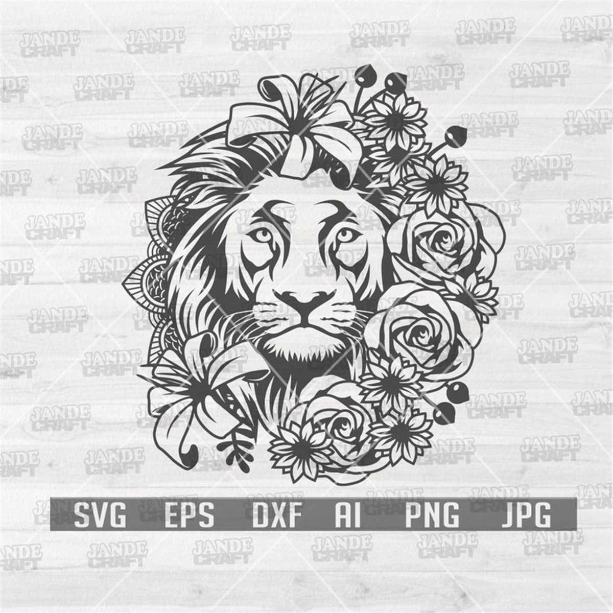 Floral Lion svg | Floral Animal svg | Lion Shirt svg | Flora | Inspire ...