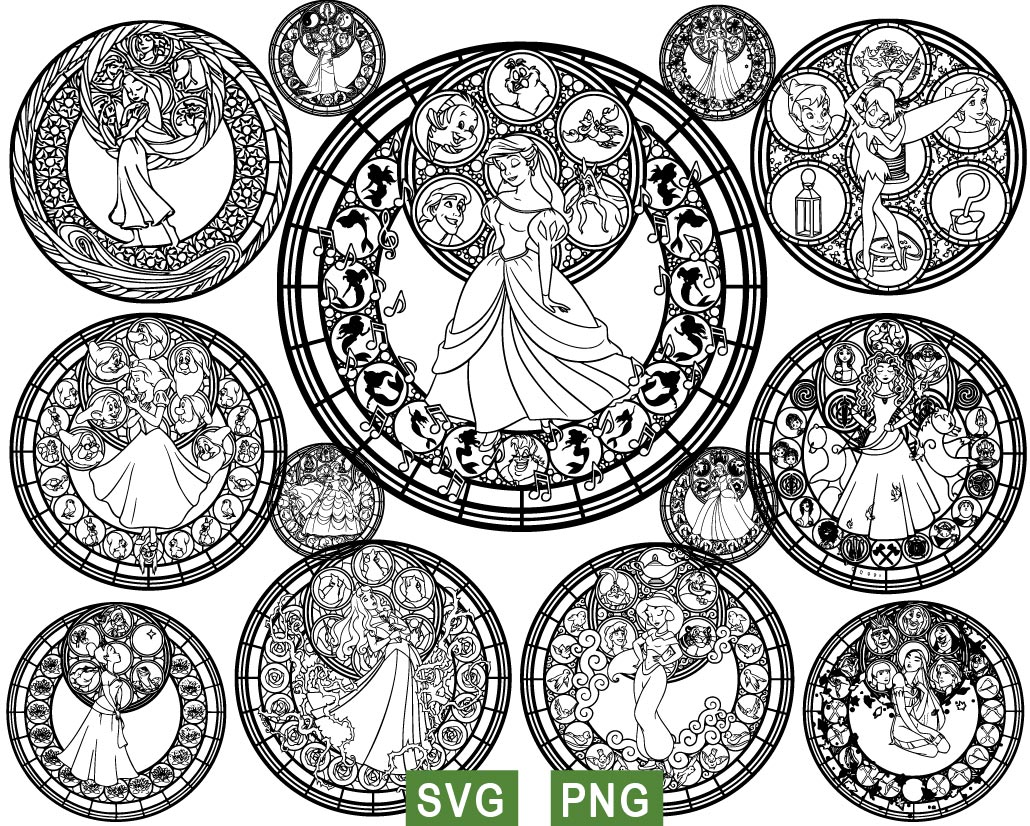 Mandala Princess Svg, Disney Princess Mandala Svg Png | Inspire Uplift