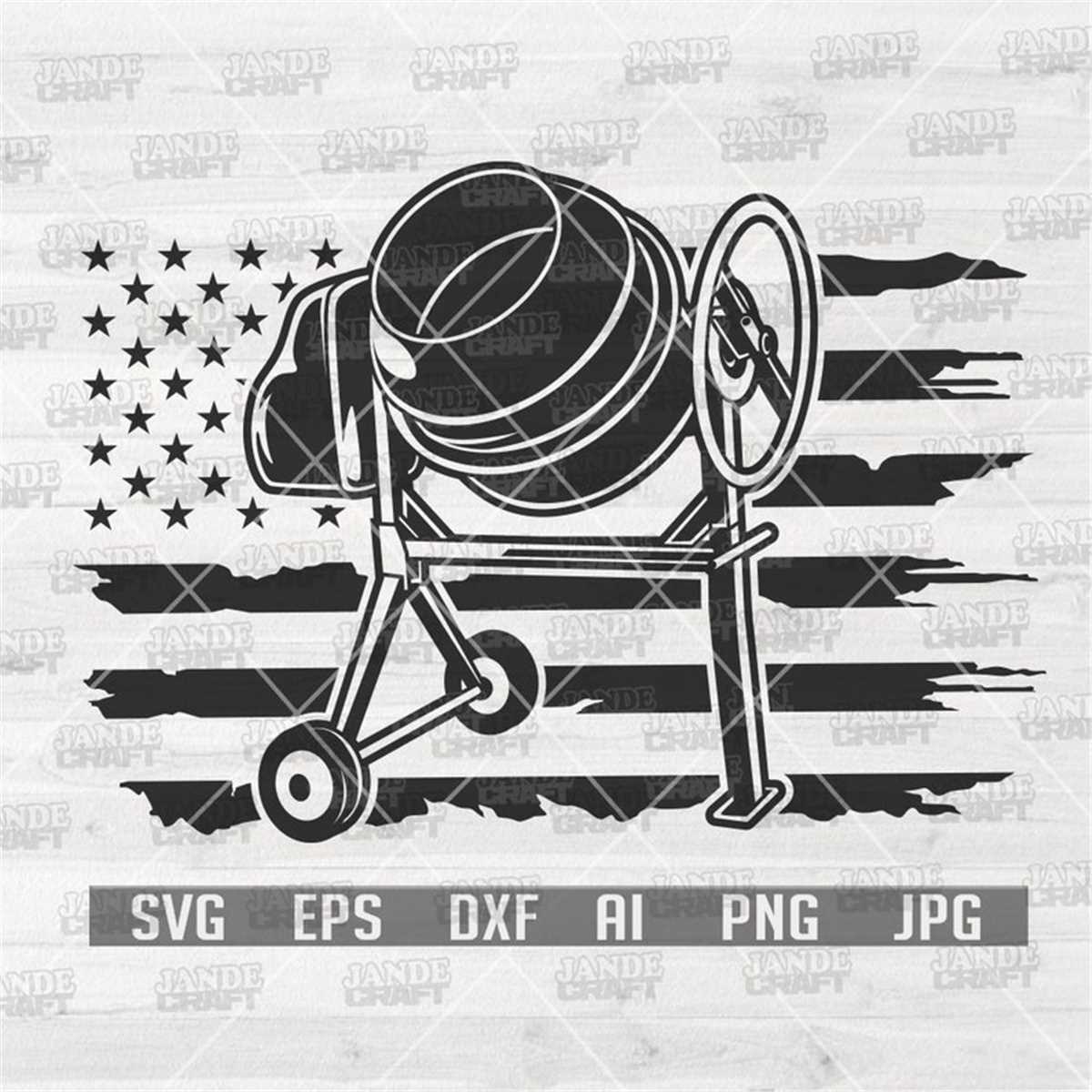 US Portable Cement Mixer svg | Cement Mixer svg | Mixer Clip | Inspire ...