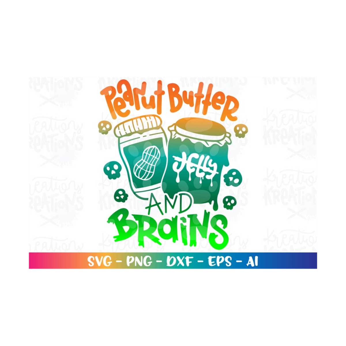 Halloween SVG Peanut butter and BRAINS svg funny Zombie kids | Inspire ...