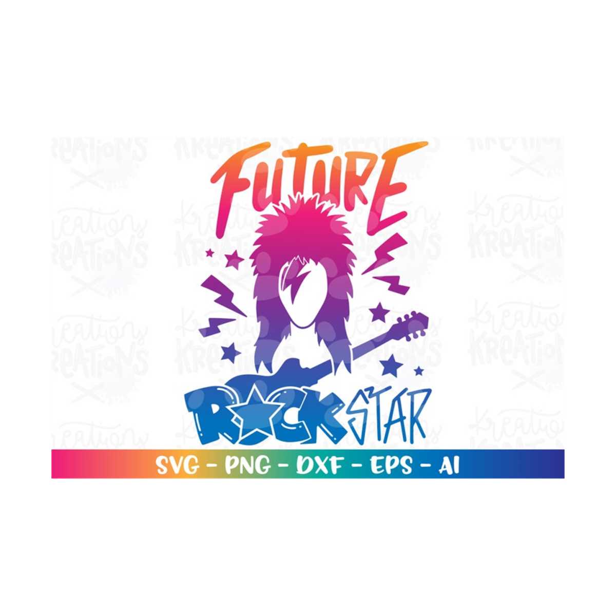 Future Rockstar svg ROCKSTAR hair guitar cute kids boy girl | Inspire Uplift
