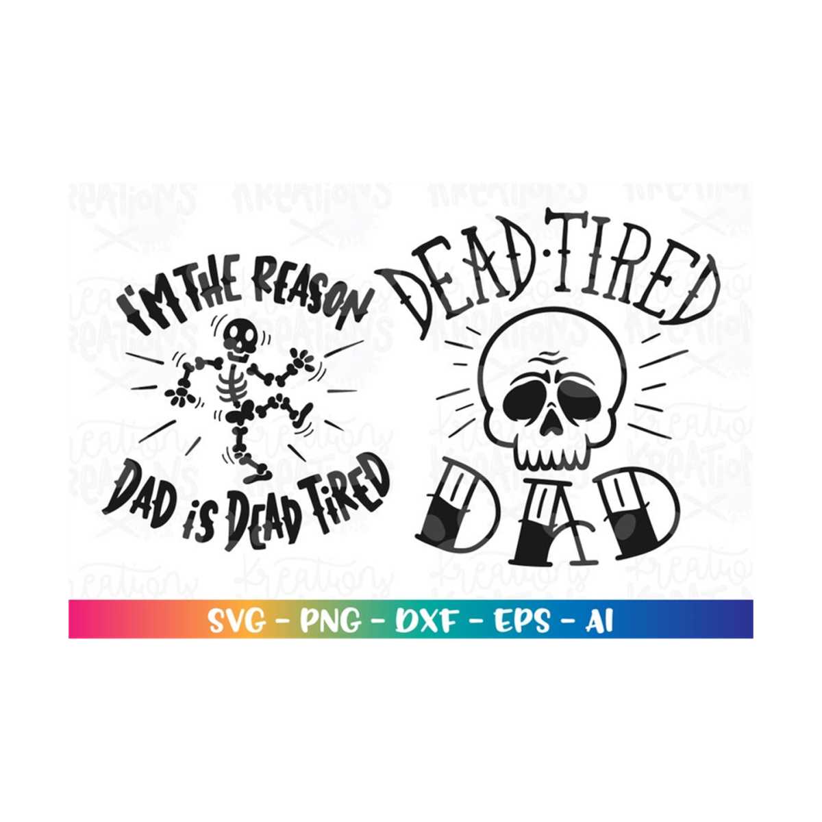 Dead Tired DAD svg Tired DAD Tattoo skull Dad Matching shirt | Inspire ...