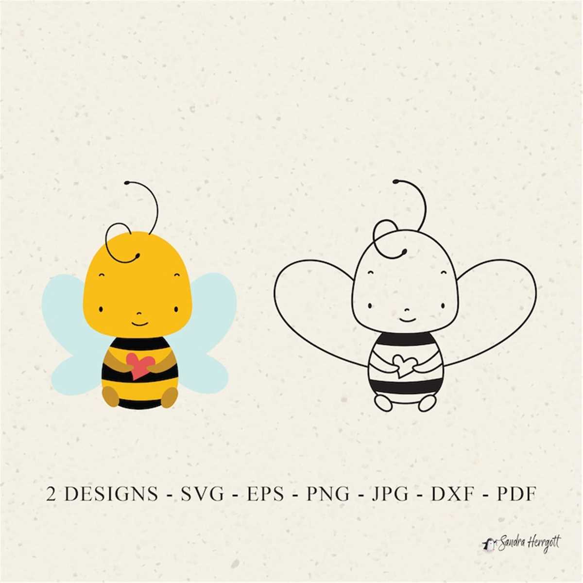 Cute Bee Plotter File Svg Dxf Png Jpg Insect Cricut Valenti | Inspire ...
