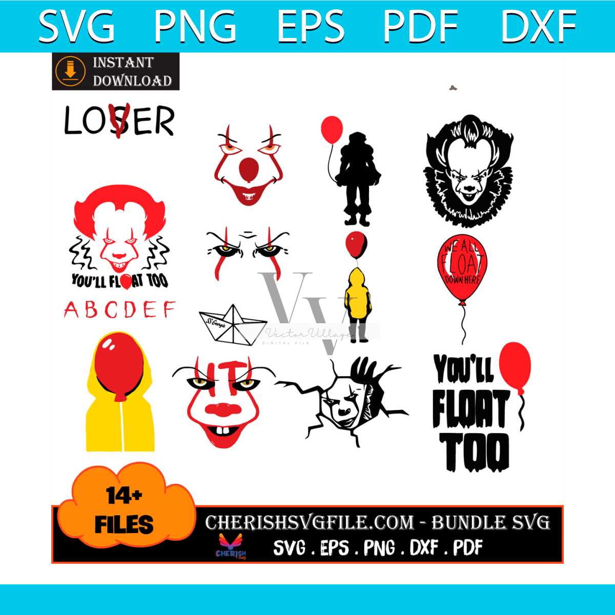 Halloween Pennywise Face Bundle Svg, 14 Files Pennywise IT S | Inspire ...