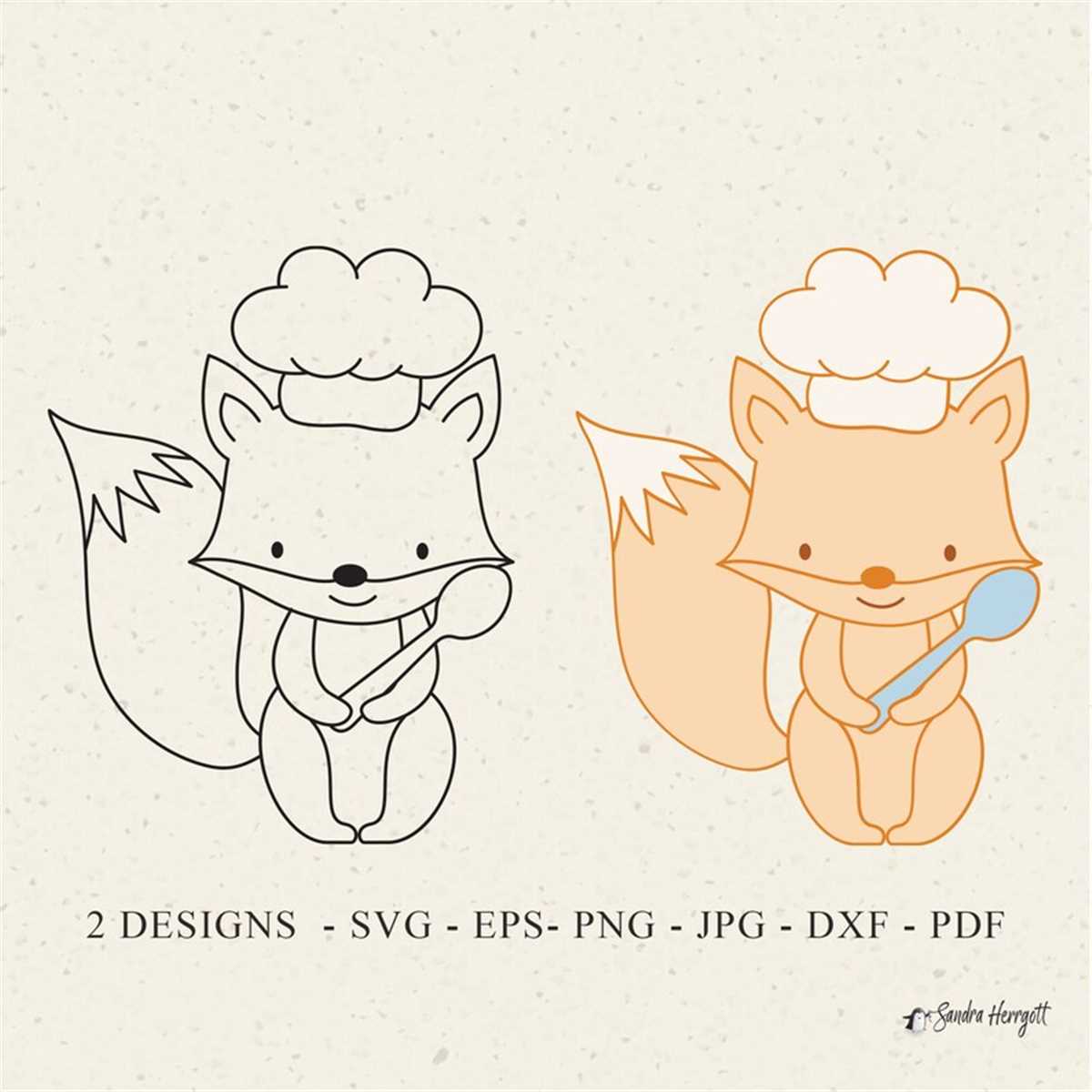 Fox Cook Plotter File Svg Dxf Eps Png Jpg Pdf Animal Cricut | Inspire ...