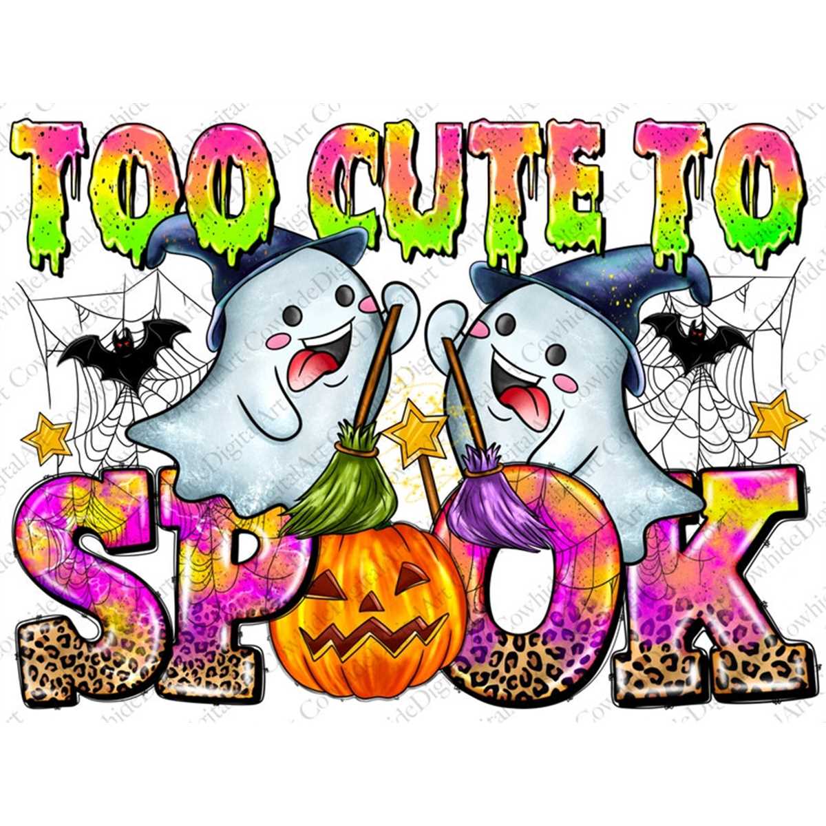 Too Cute to Spook PNG, Halloween Clipart, Halloween Sublimat | Inspire ...