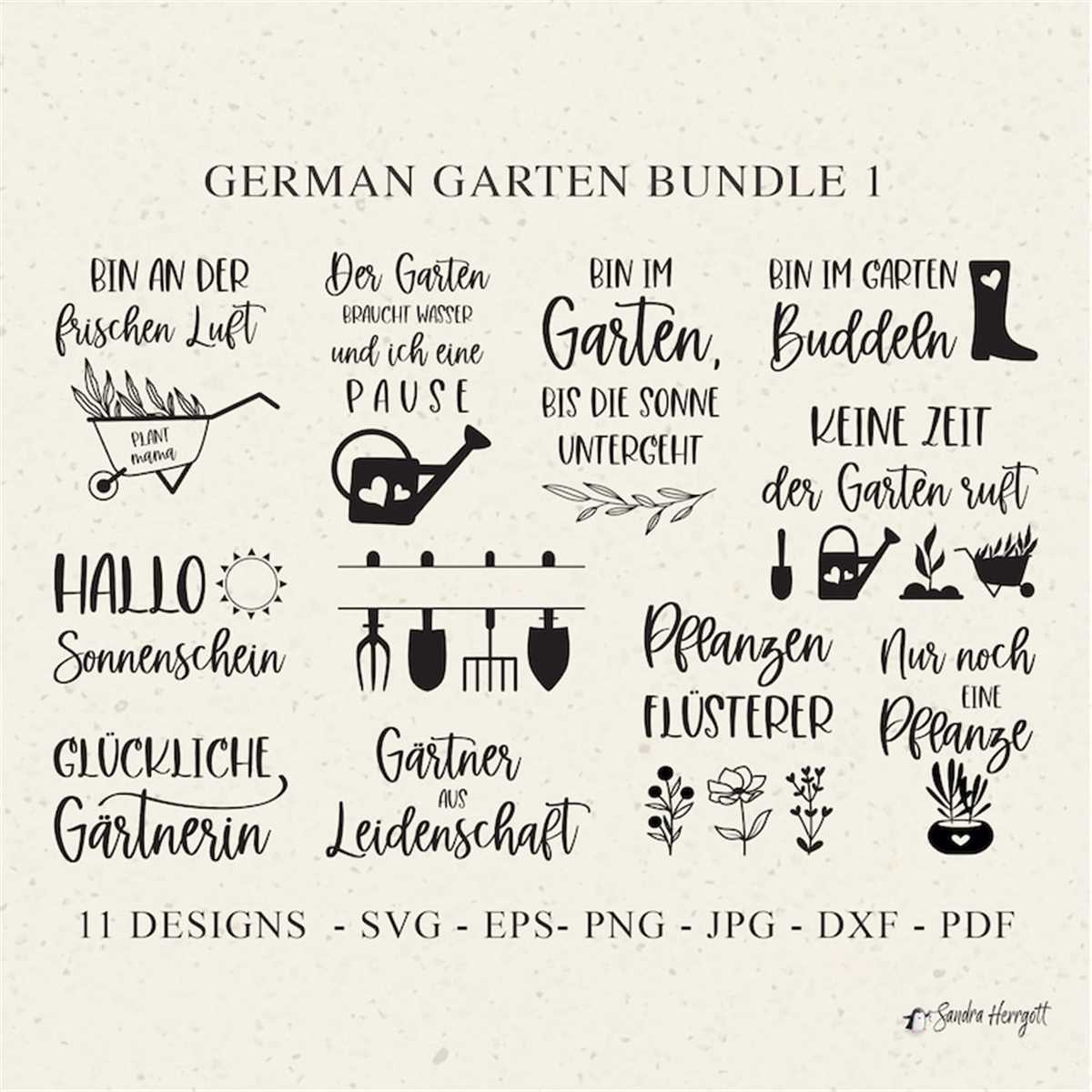 GERMAN Garden Plotter File Svg Dxf Png Jpg Pdf Flower Cricut | Inspire ...