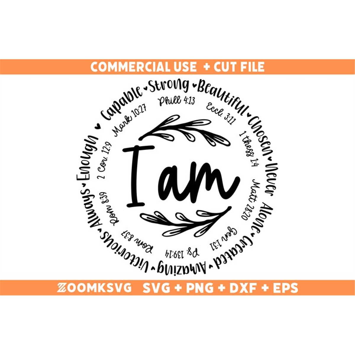 I am Inspiration SVG, Bible Verse SVG, Cut File, Cricut, Chr | Inspire ...