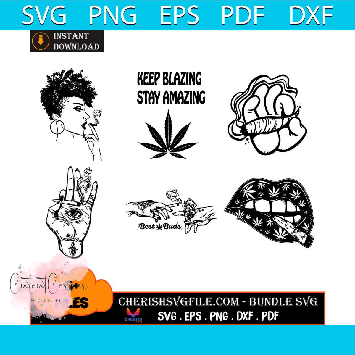 6 Files Of Weed Designs Bundle Svg, Trending Svg | Inspire Uplift